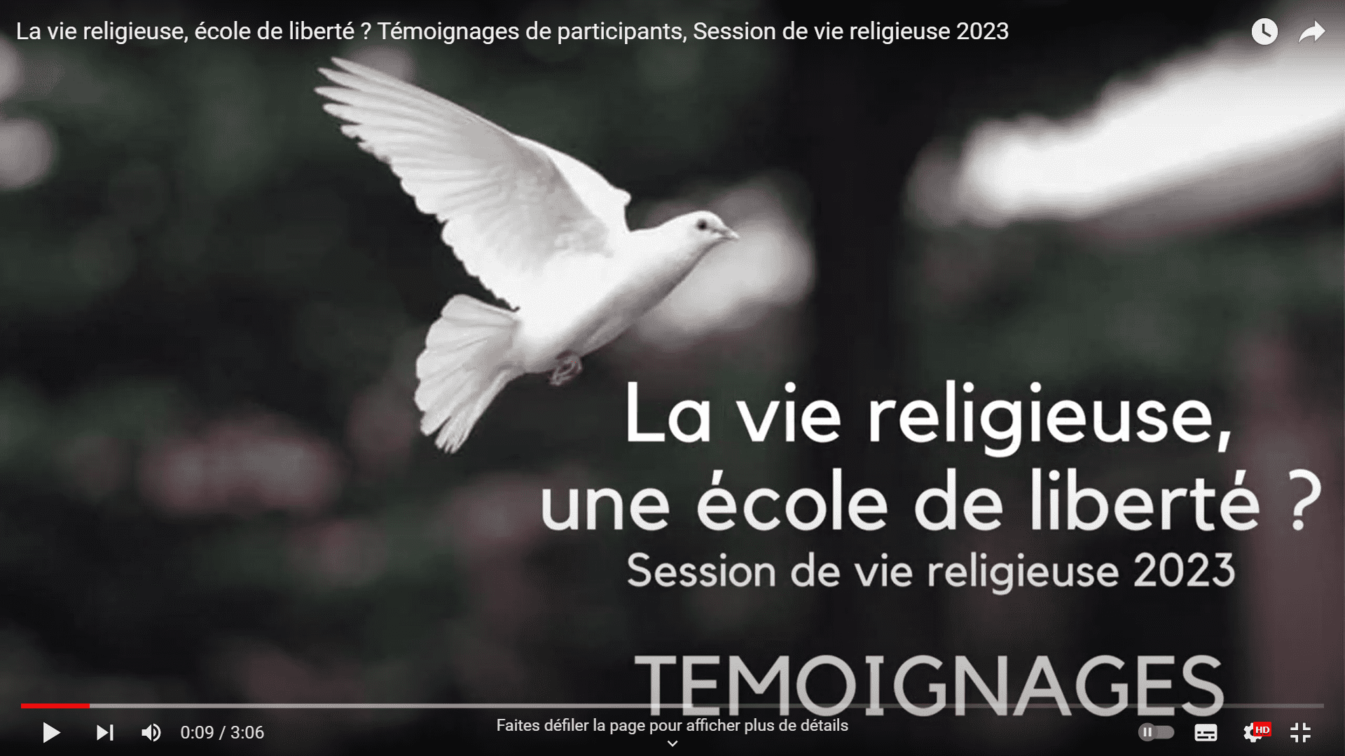 "La vie religieuse, école de liberté ?" Témoignages de participants à la Session de vie ...